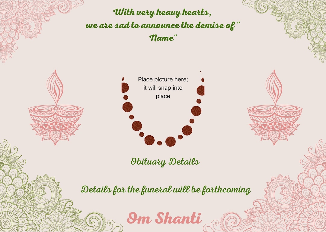 Hindu Funeral to Death Anniversary Invitations Template in Virtual ...