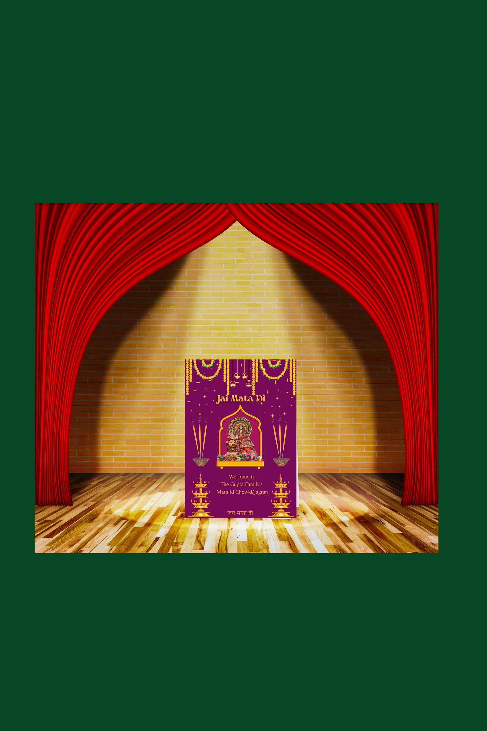 Mata Ki Chowki/mata Ka Jagran Poster Sign in 2 Sizes. Easy to Edit ...
