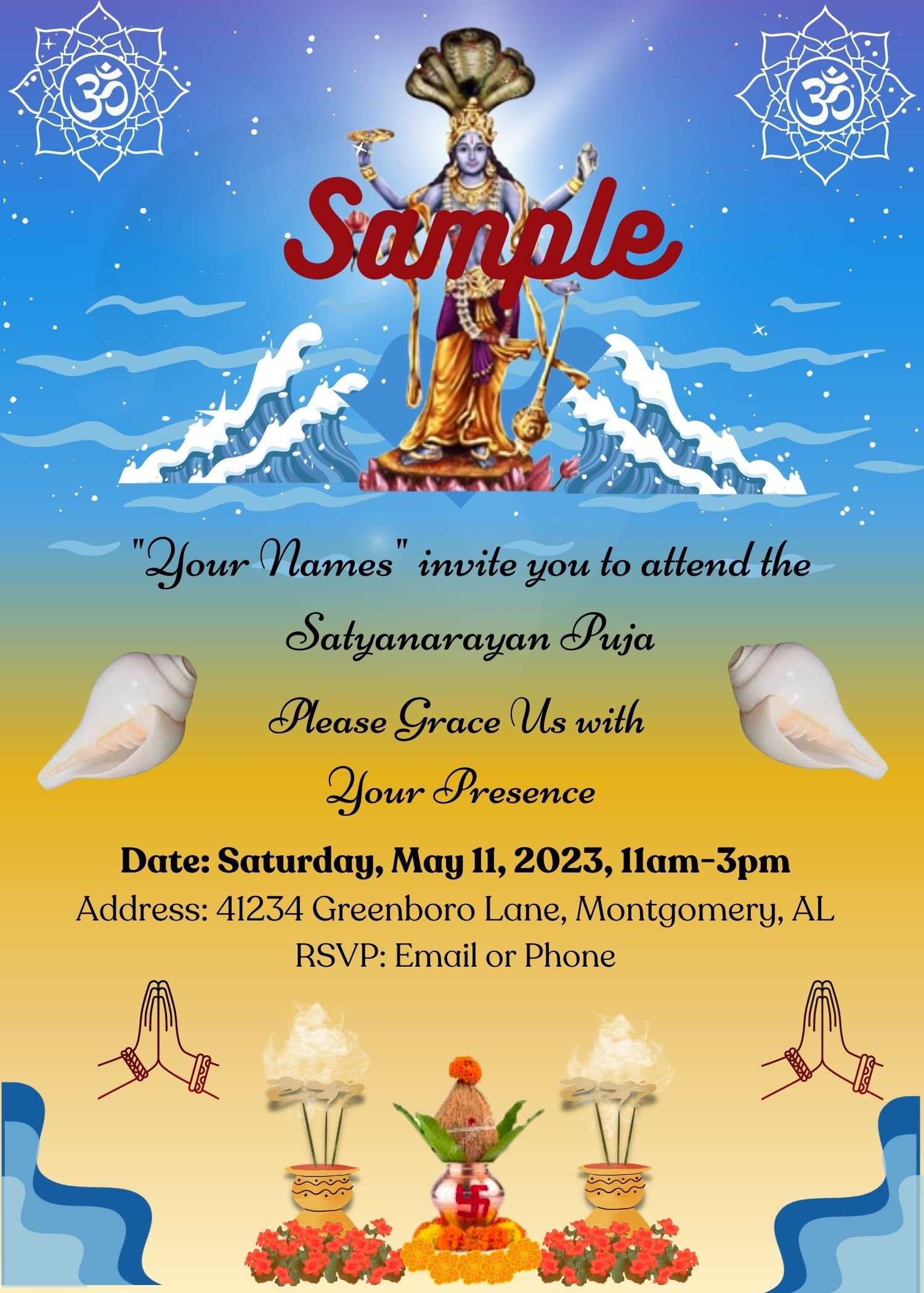 Satyanarayan Video Virtual Invitation With Music and Animations. Hindu ...