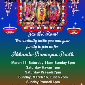 Ramayan Path Animated/video/virtual Invitation. Puja Ceremony ...