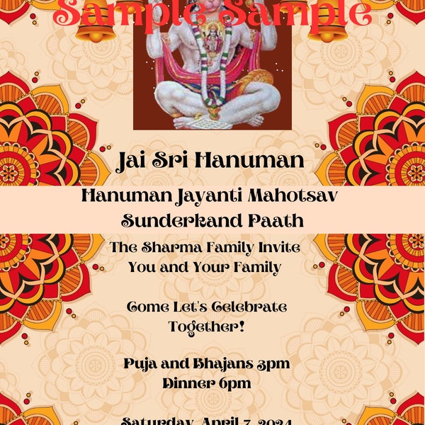 Hanuman Invitation - Etsy Australia