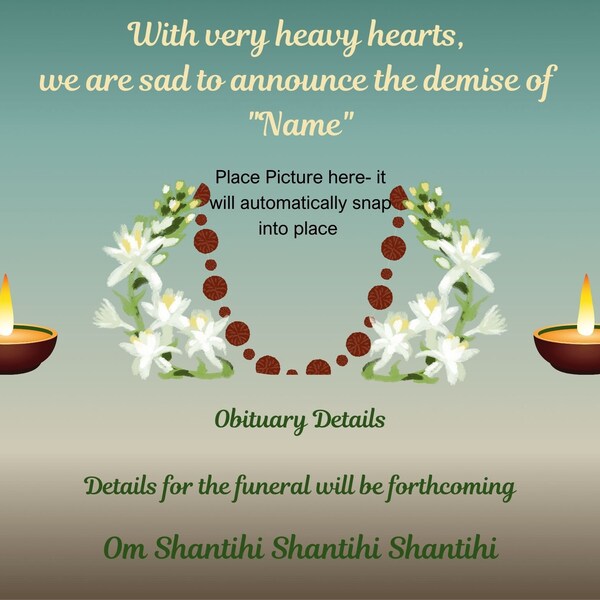 Indian Funeral Invitation - Etsy