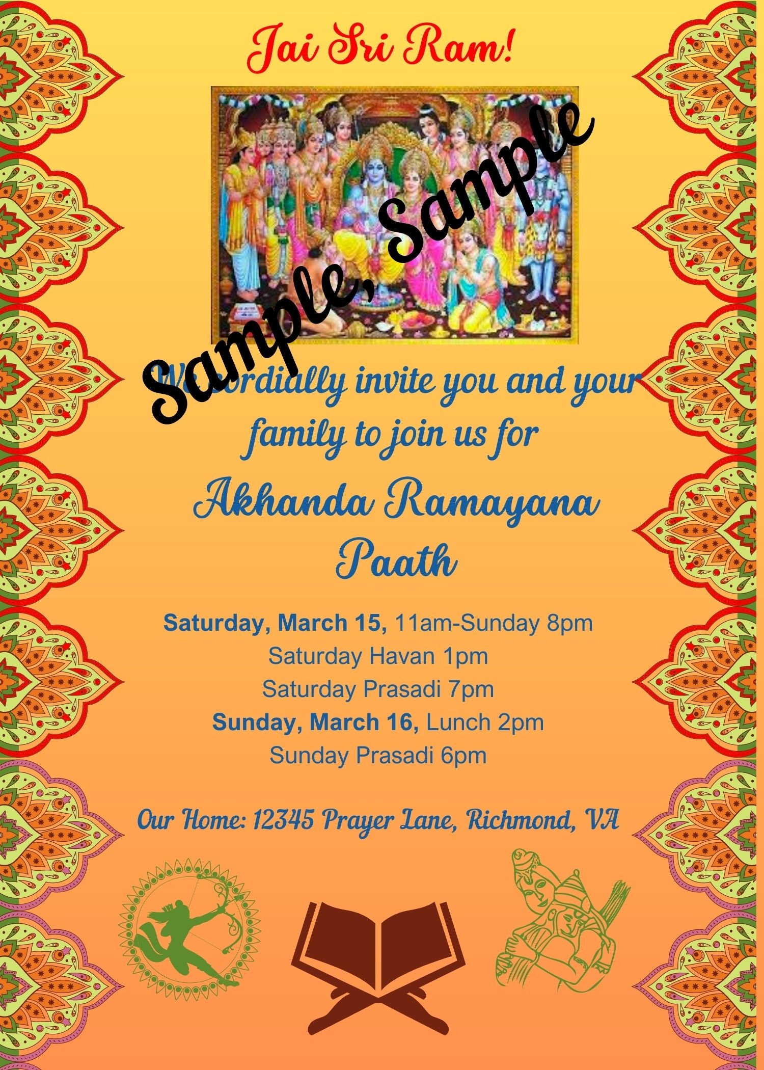 Ramayana Paath. Akhanda Ramayan Path and Puja. Virtual Video Invitation ...