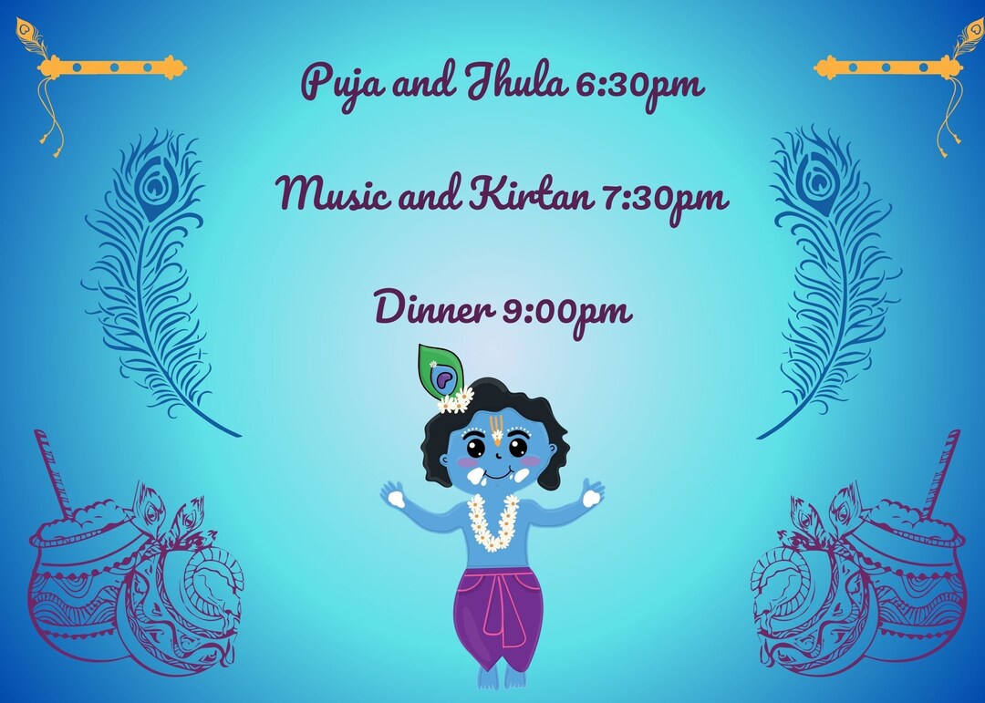 Janmashtami Krishna Invitation Template. Easy to Use and - Etsy
