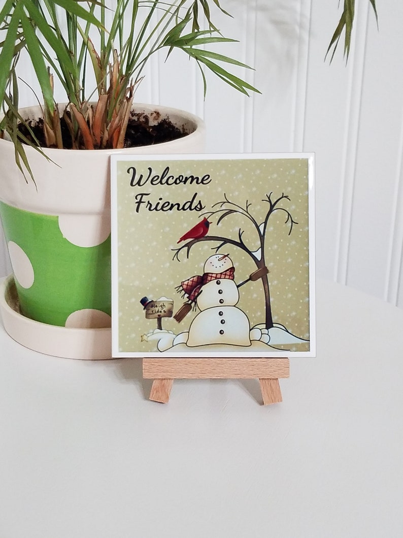 Welcome Friends Sign Ceramic Tile Sign Farmhouse Decor - Etsy