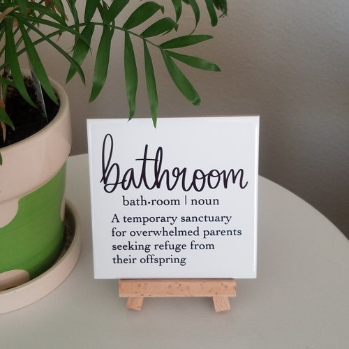Bathroom Noun Sign Bathroom Definition Sign Tiered Tray | Etsy