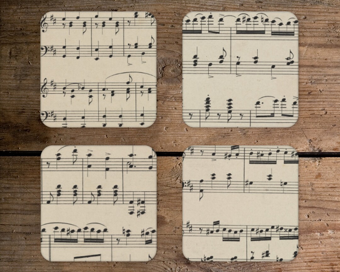 Music Note Coasters, Teacher Gifts, Housewarming Gifts, Musician Gift ...