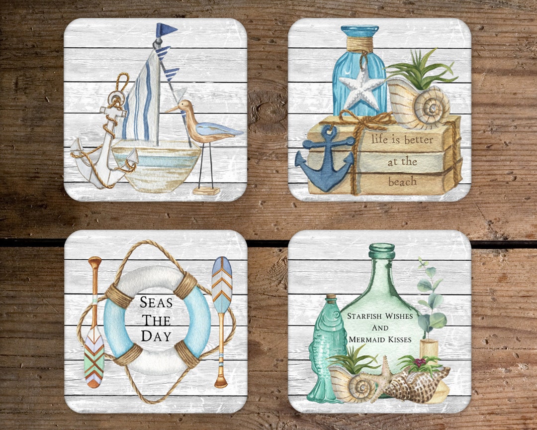 Beach House Coasters, Life is Better at the Beach Coasters, Beach Gift ...