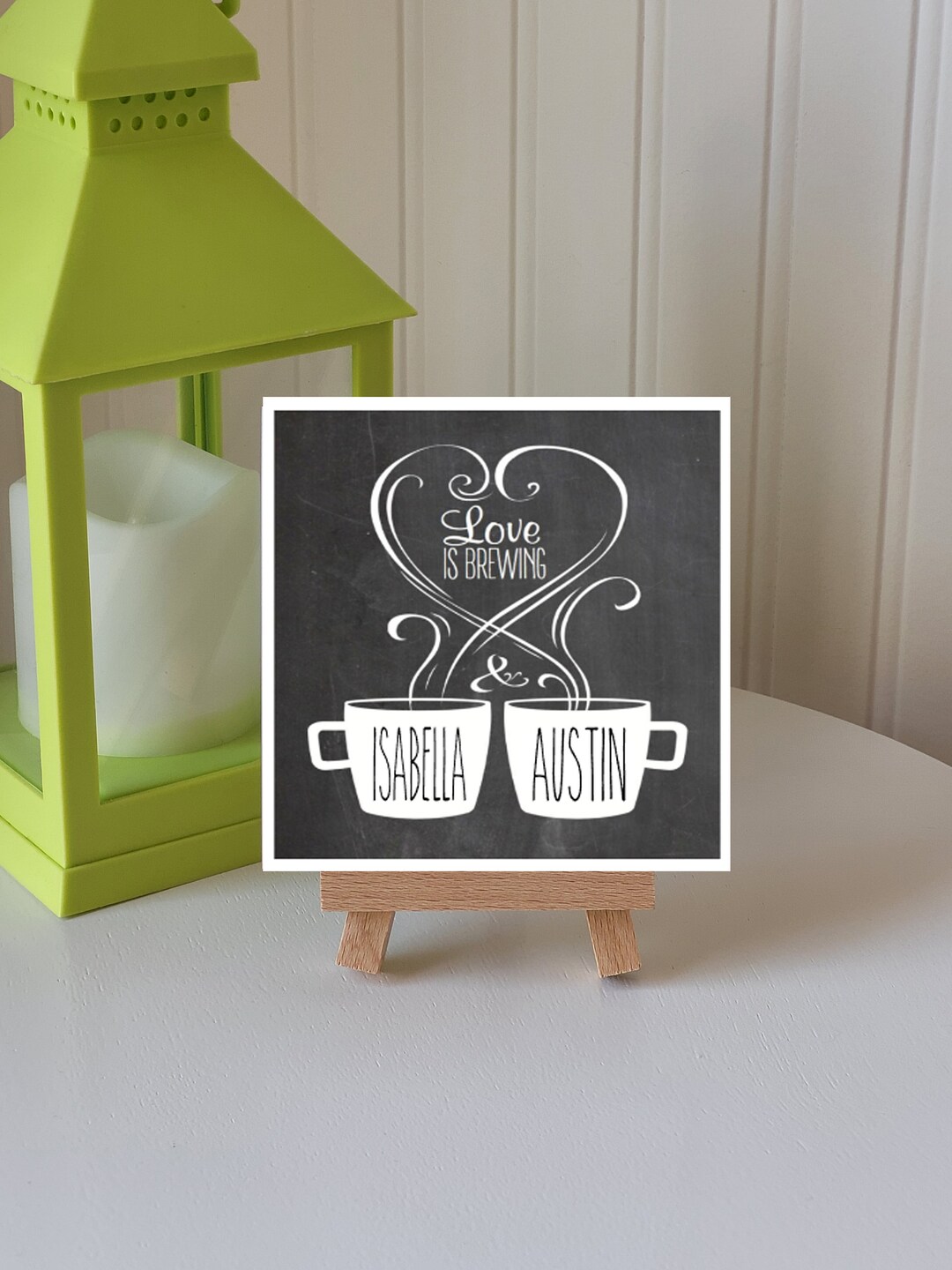 Personalized Love is Brewing Sign, Coffee Bar Sign, Coffee Lover's Gift ...