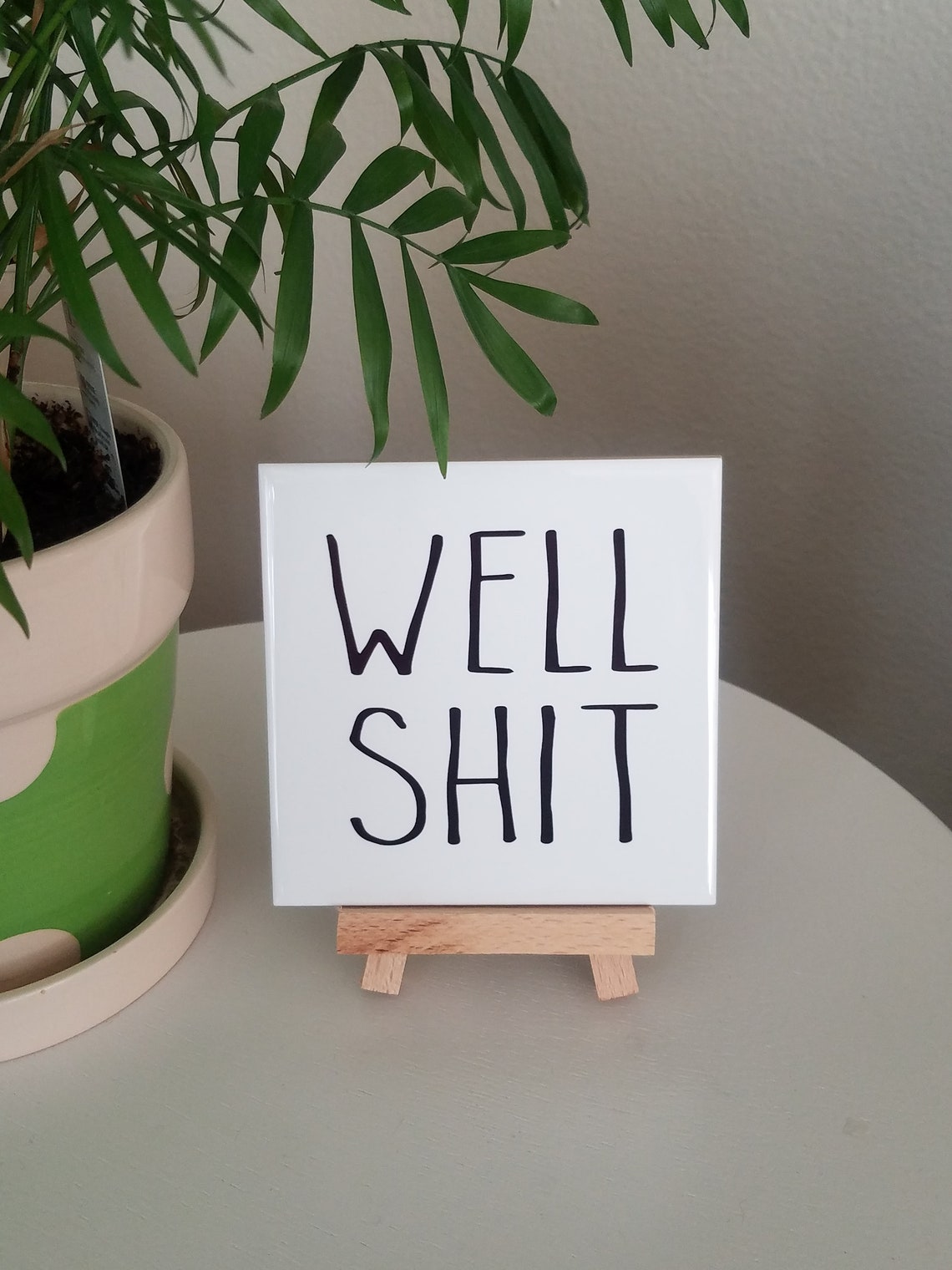 Well Shit Bathroom Ceramic Tile Sign, Rae Dunn Inspired, Funny Bathroom ...