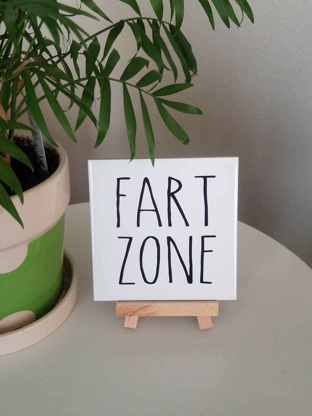 Fart Zone Ceramic Tile Sign, Fart Bathroom Decor, Rae Dunn Inspired ...