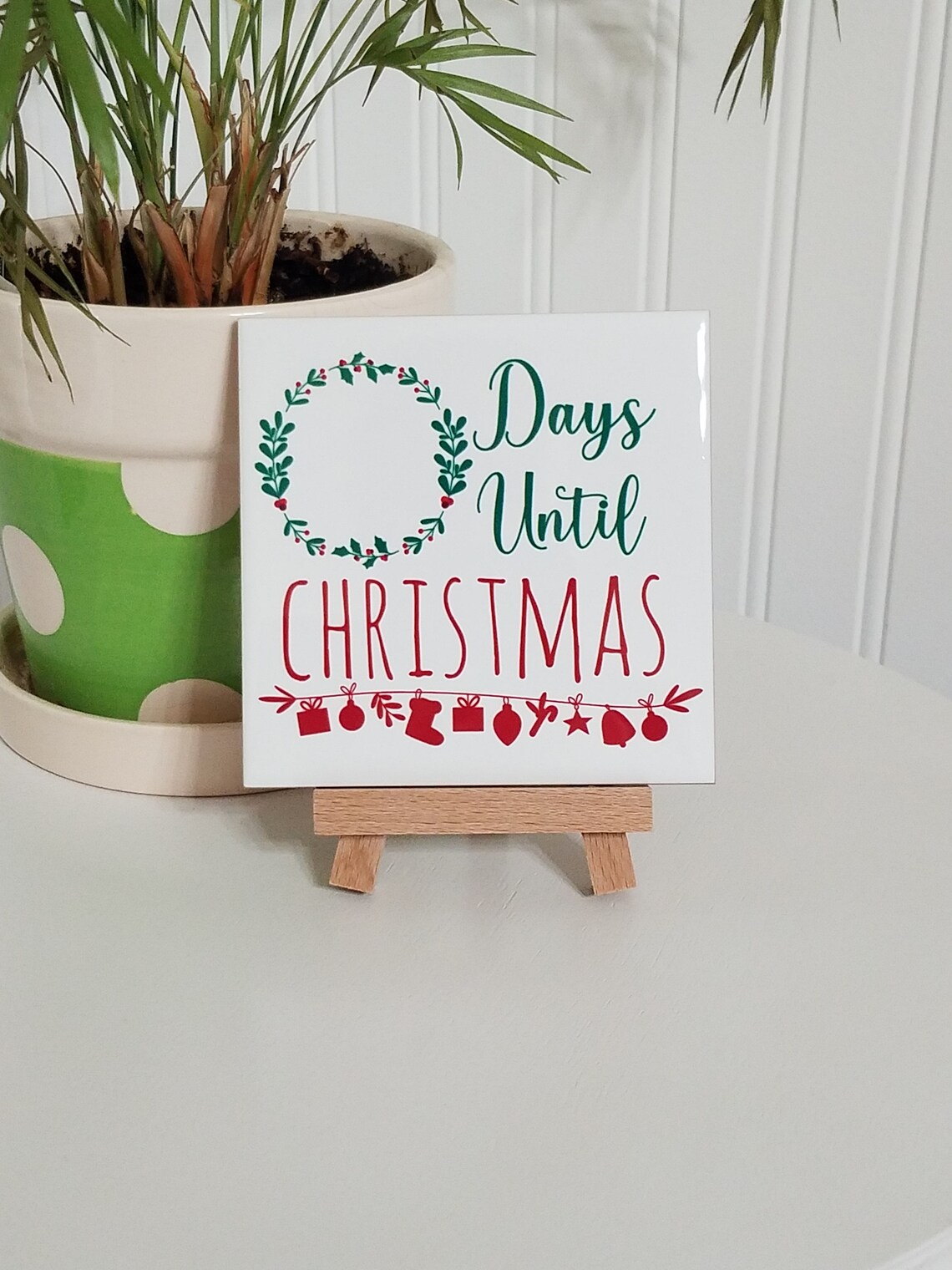 Countdown Sign Ceramic Tile Sign Rustic Christmas Countdown | Etsy