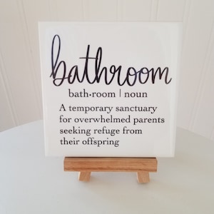 Bathroom Noun Sign, Bathroom Definition Sign, Tiered Tray Bathroom ...