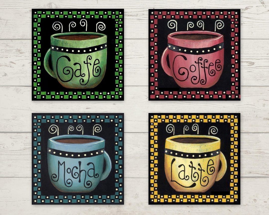 Coffee Coasters, Coffee Lover Gift, Hostess Gift, Housewarming Gift ...