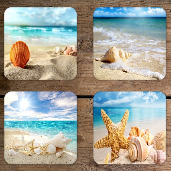 Seashell Coasters - Etsy