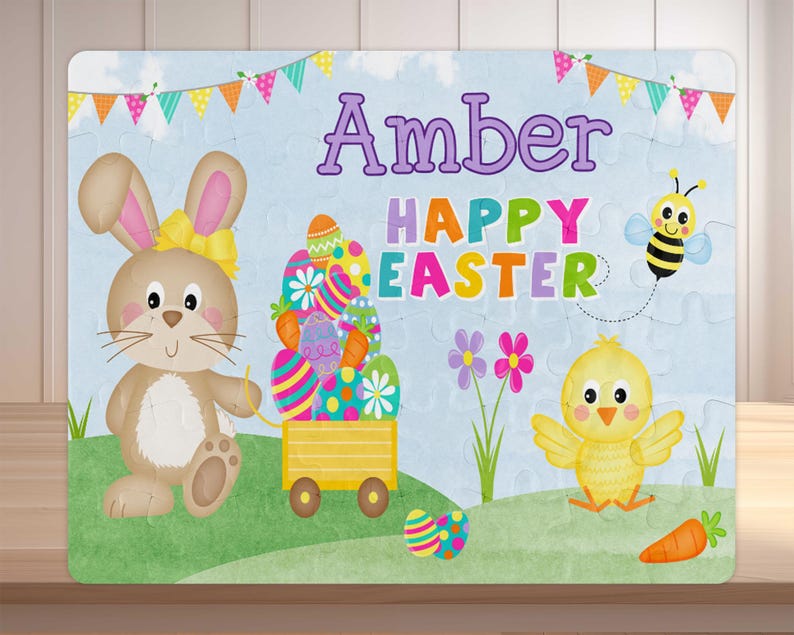 Personalized Easter Puzzle, Easter Basket Filler, Easter Gifts for Kids ...