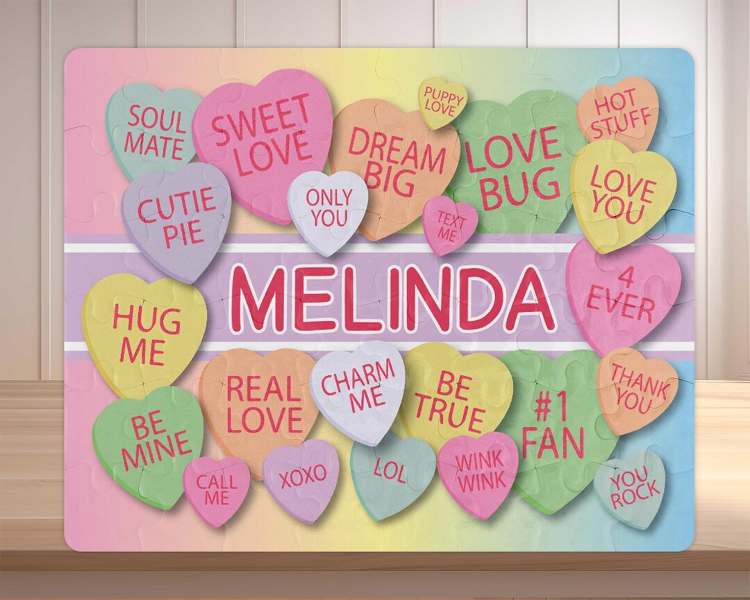 Personalized Valentine Candy Heart Puzzle, Kids Puzzle, Name Puzzle ...