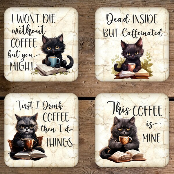 Cat Coaster - Etsy