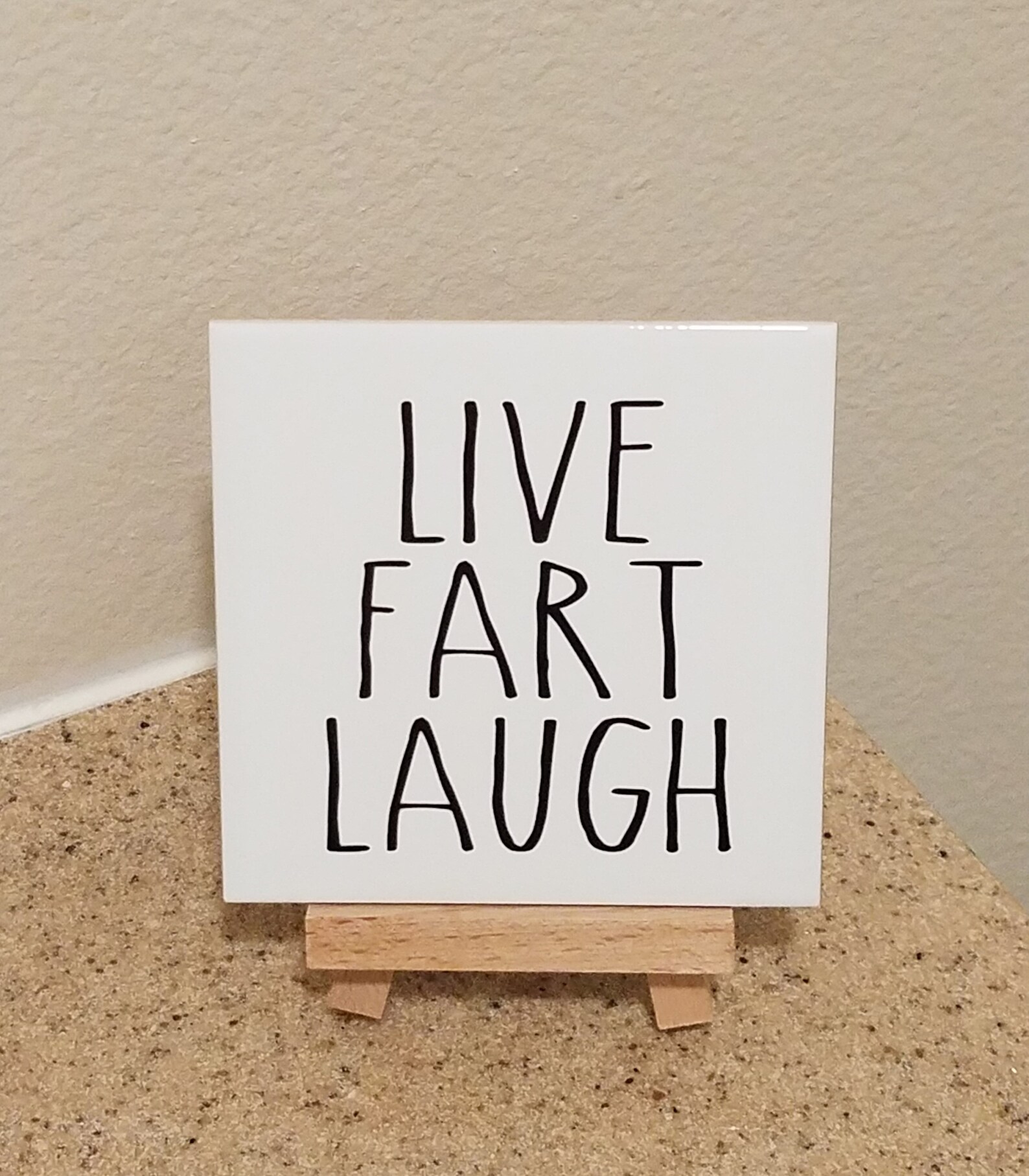 Live Fart Laugh Ceramic Tile Sign, Rae Dunn Inspired, Humorous Sign ...