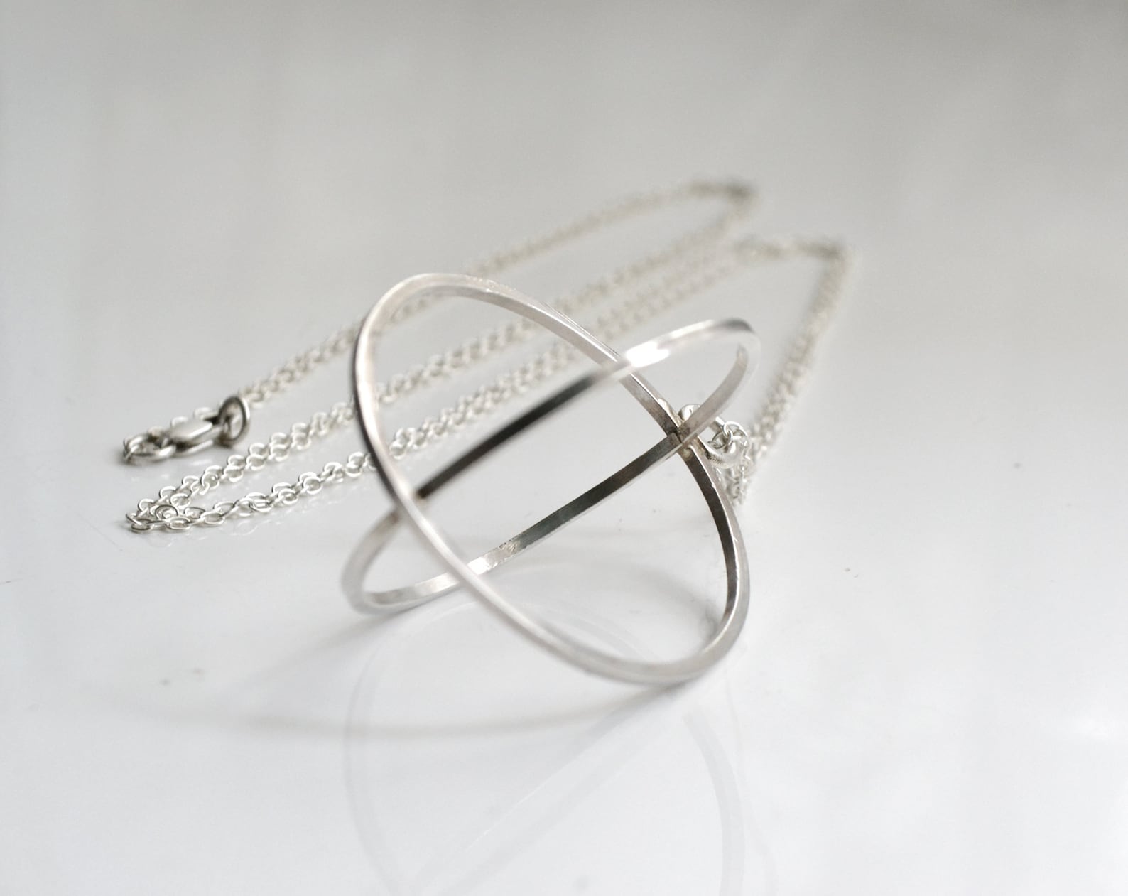 Sterling Silver Cage Long Necklace Minimalist Pendant - Etsy UK
