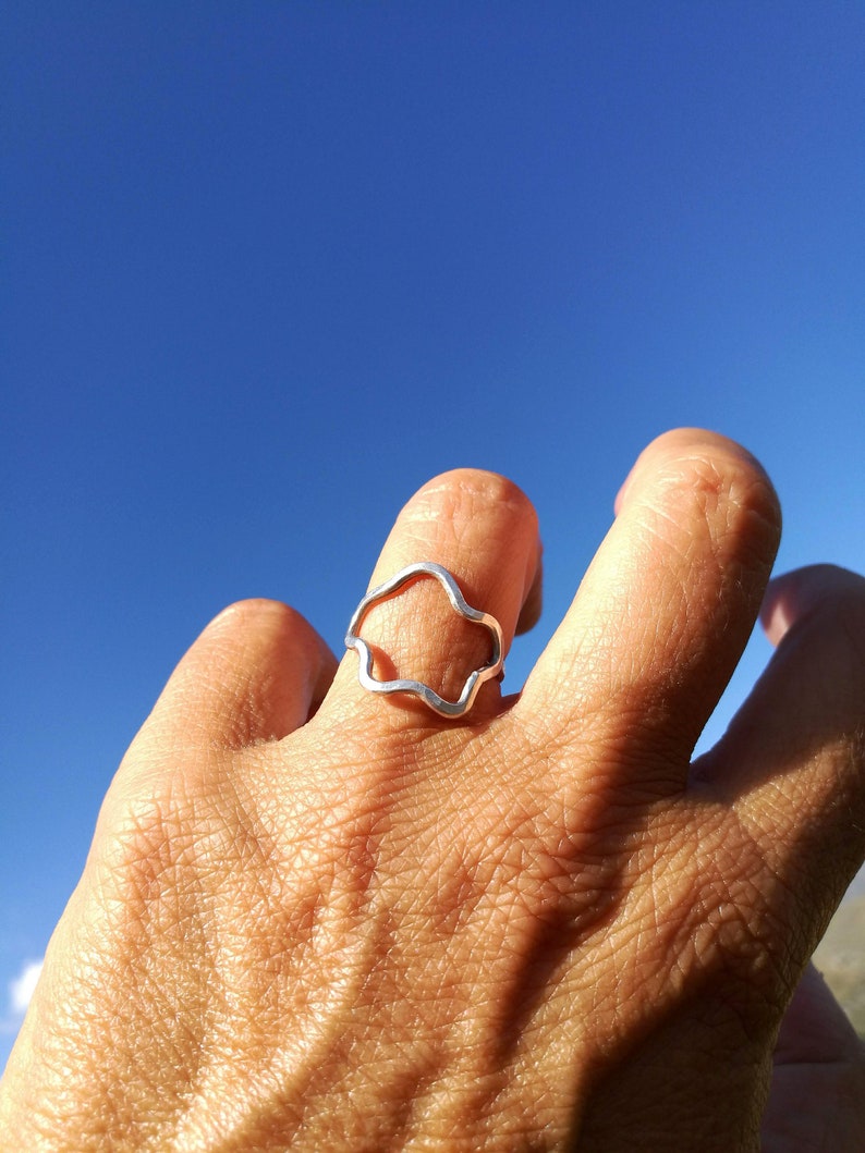 Sterling Silver Minimalist Ring Cloud Stacking Ring Handmade - Etsy