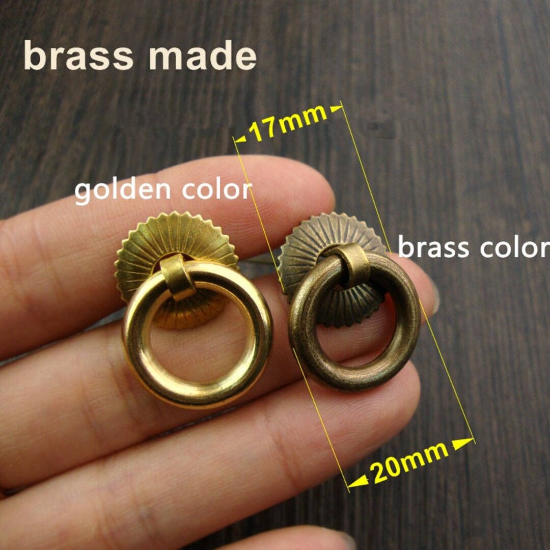 Set of 4 Mini Knobs,brass Knobs,mini Copper Handle,tea Box Handle ...