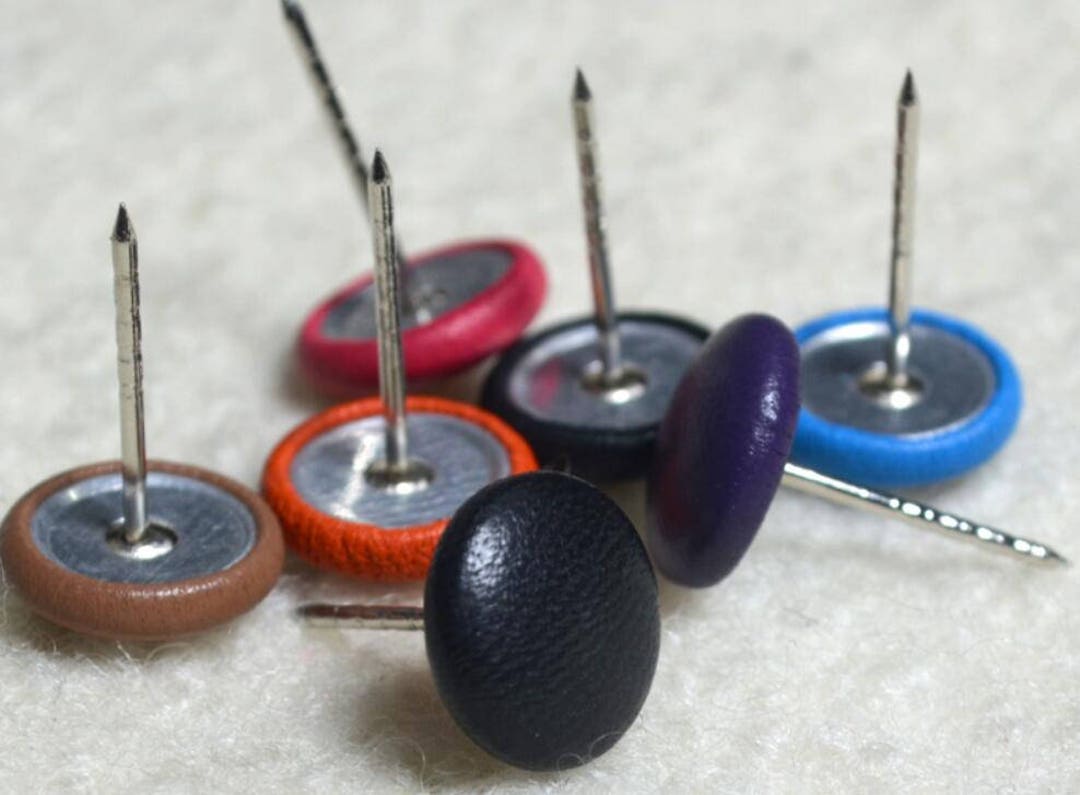 25 Pcs 11mmx10mm Leather Wrapped Tacks, Push Pins,upholstery Tacks ...
