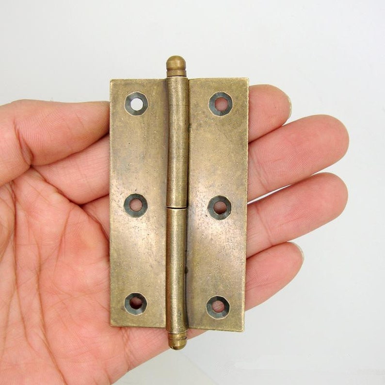 Brass Made 2 Pcs 88mmx41mm Brass Cabinet Door Hinges Etsy