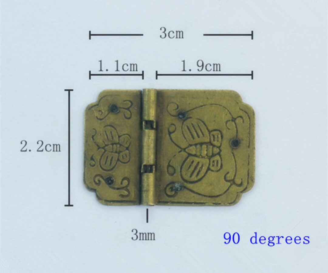 Brass Made 2 Pcs 30mmx22mm Jewelry Box Hinges Brass Hinge Wooden Box Hinges With Screws 90