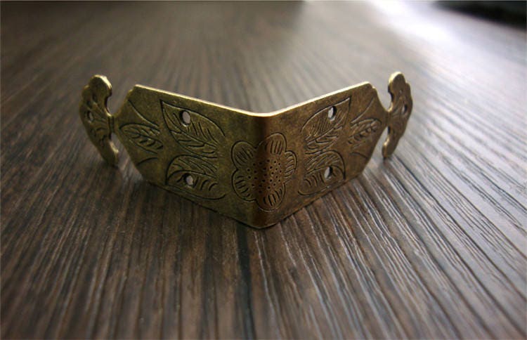 4 Pcs Brass Cornerbrass Corner Bracketdecorative - Etsy
