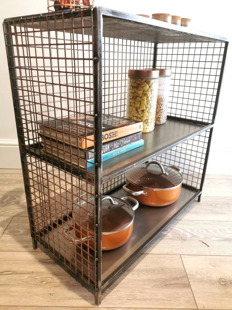 Industrial Metal & Wire Mesh Storage Unit | Floor Storage Shelf ...