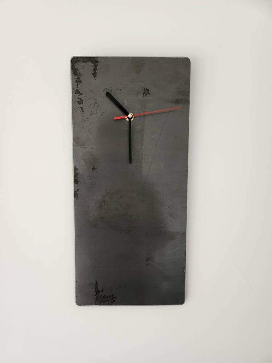 Raw Steel Wall Clock - Rectangle Clock - Metal Clock - Industrial Clock ...