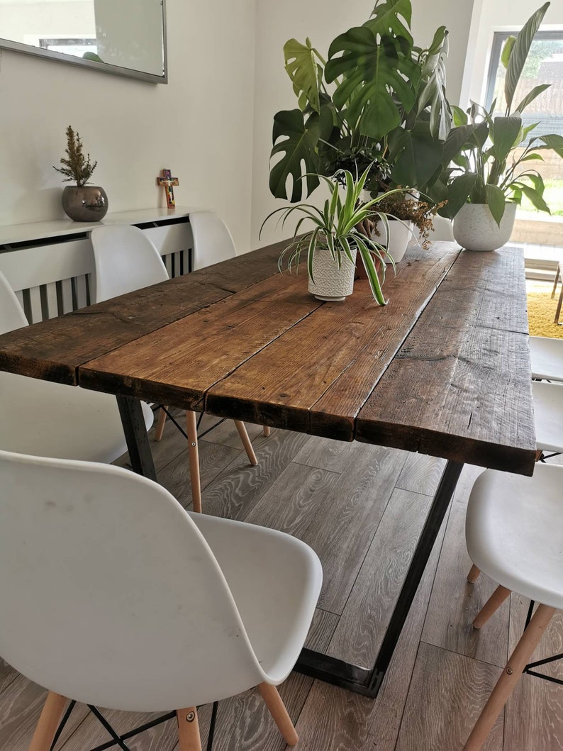 Industrial Dining Table Raw Steel Rustic Reclaimed Scaffold | Etsy