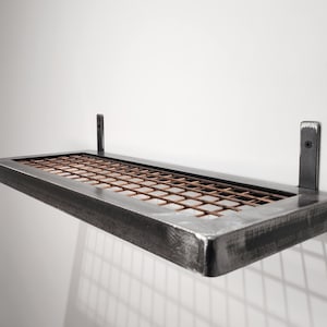 Metal Mesh Shelf – Industrial Wire Shelf – Raw Steel Wall Shelf – Heavy ...