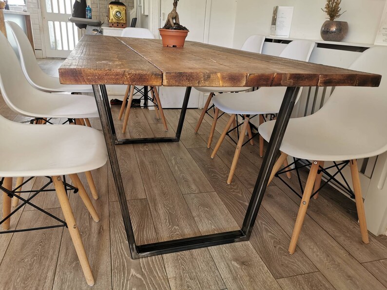 Industrial Dining Table Raw Steel Rustic Reclaimed Scaffold | Etsy