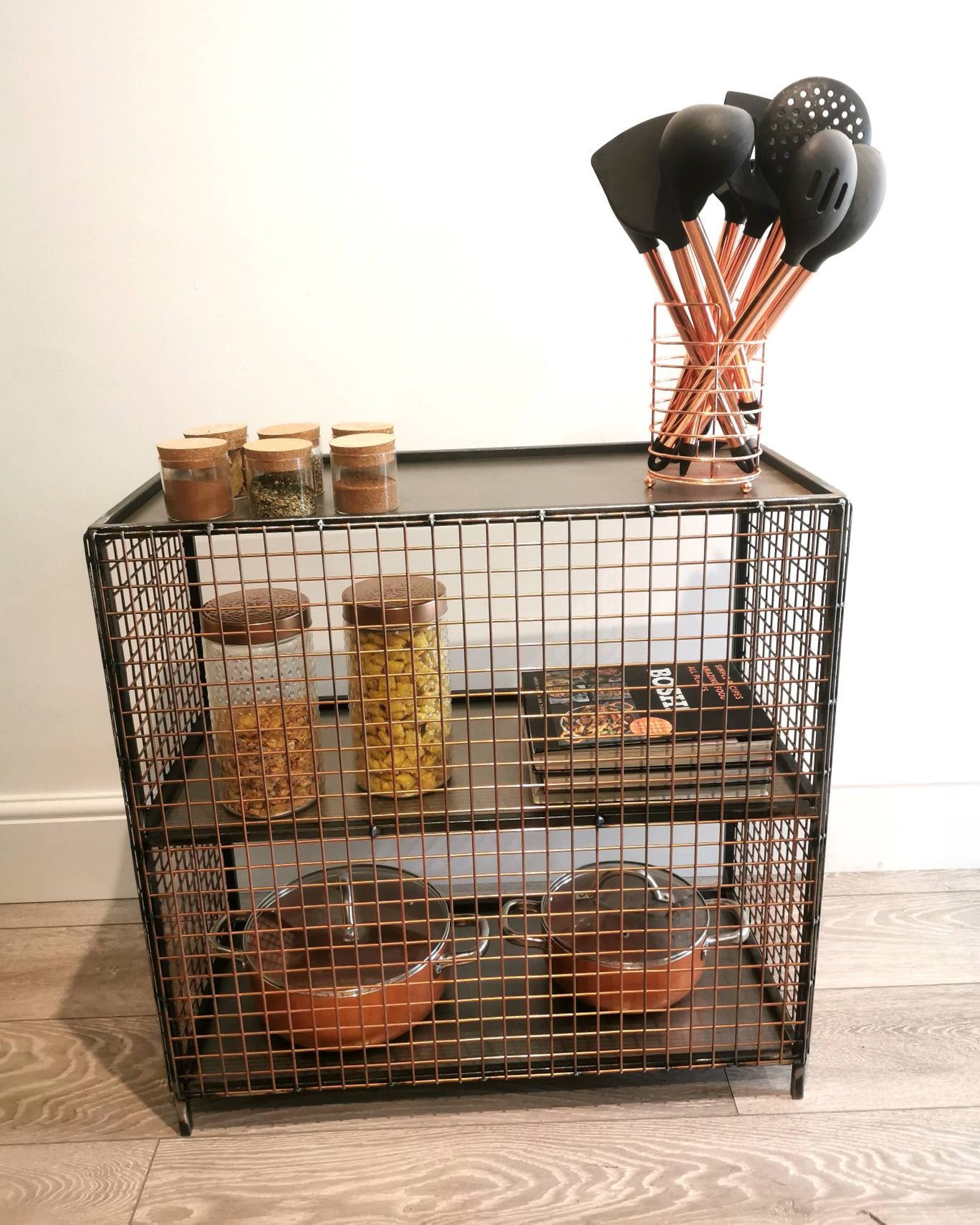 Industrial Metal & Wire Mesh Storage Unit | Floor Storage Shelf ...