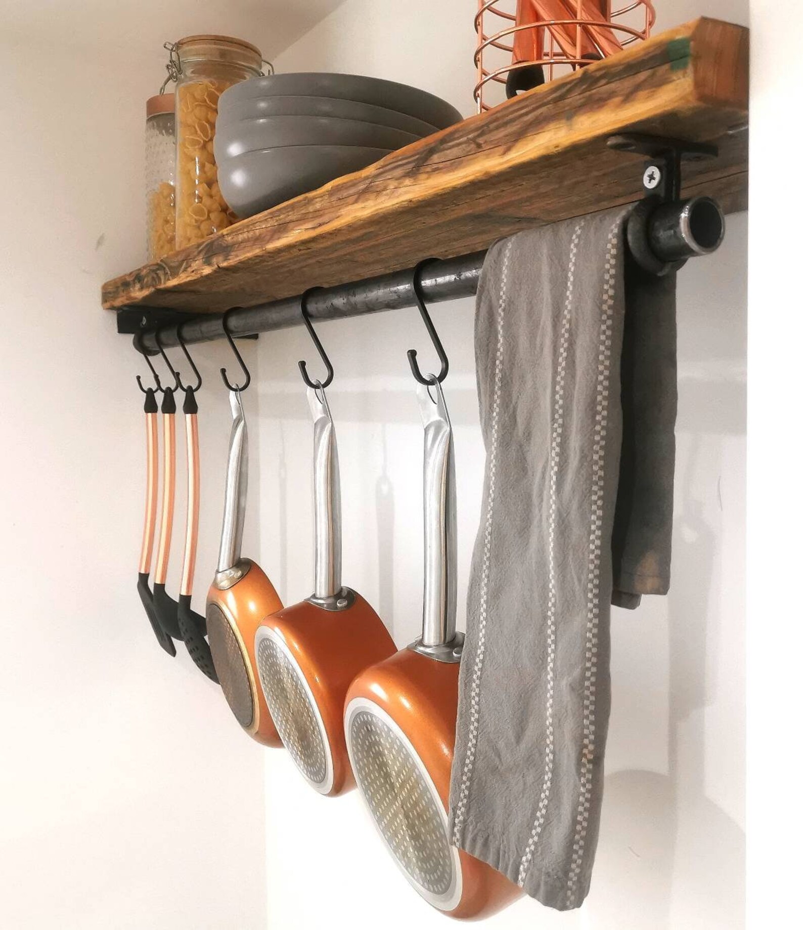 Untensil Rail Hanging Rail Kitchen Rail Pan Hooks FREE - Etsy UK