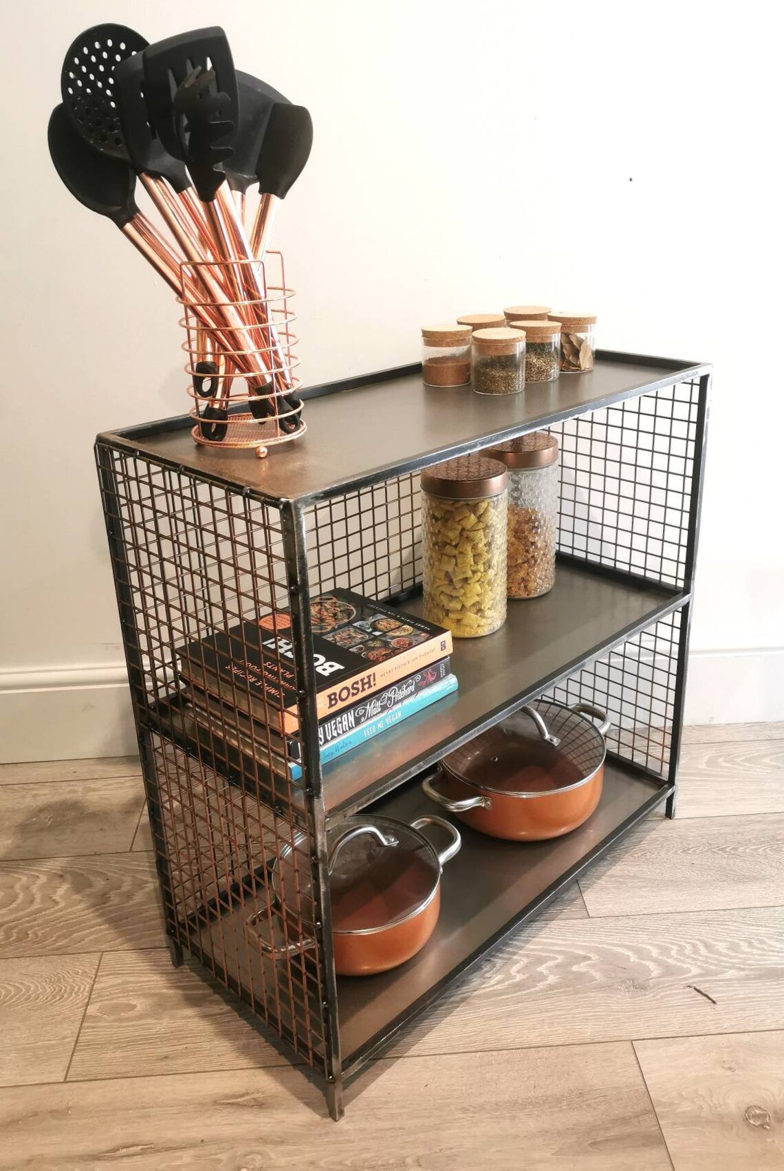 Industrial Metal & Wire Mesh Storage Unit | Floor Storage Shelf ...