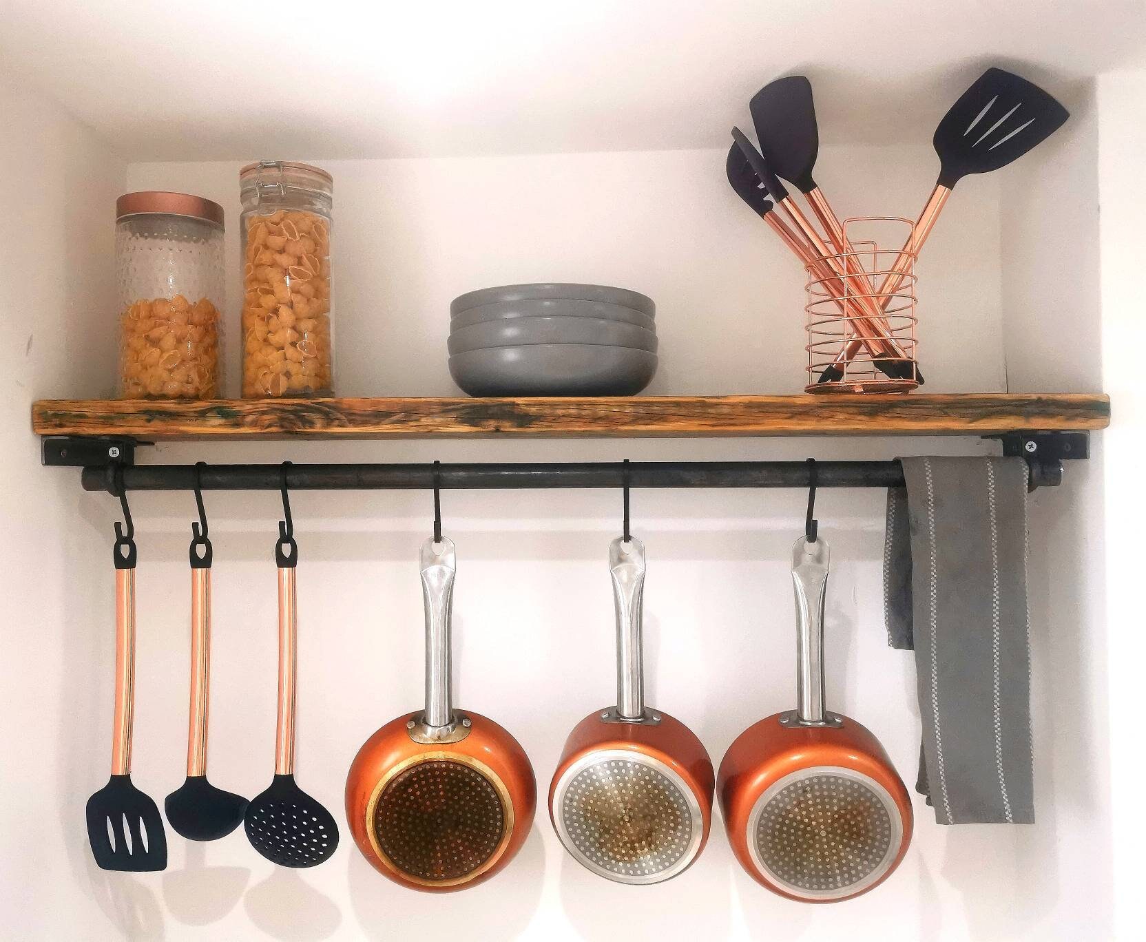 Untensil Rail Hanging Rail Kitchen Rail Pan Hooks FREE - Etsy UK