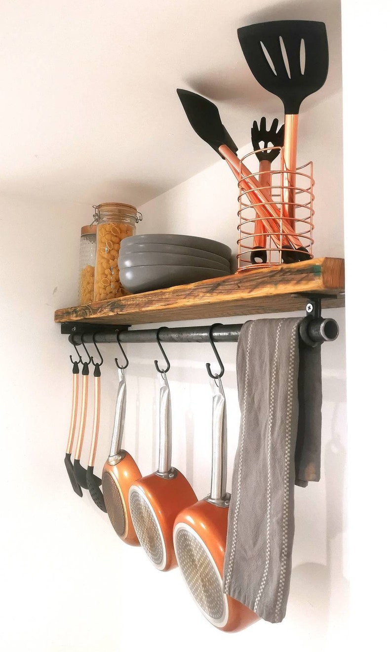 Untensil Rail Hanging Rail Kitchen Rail Pan Hooks FREE - Etsy UK
