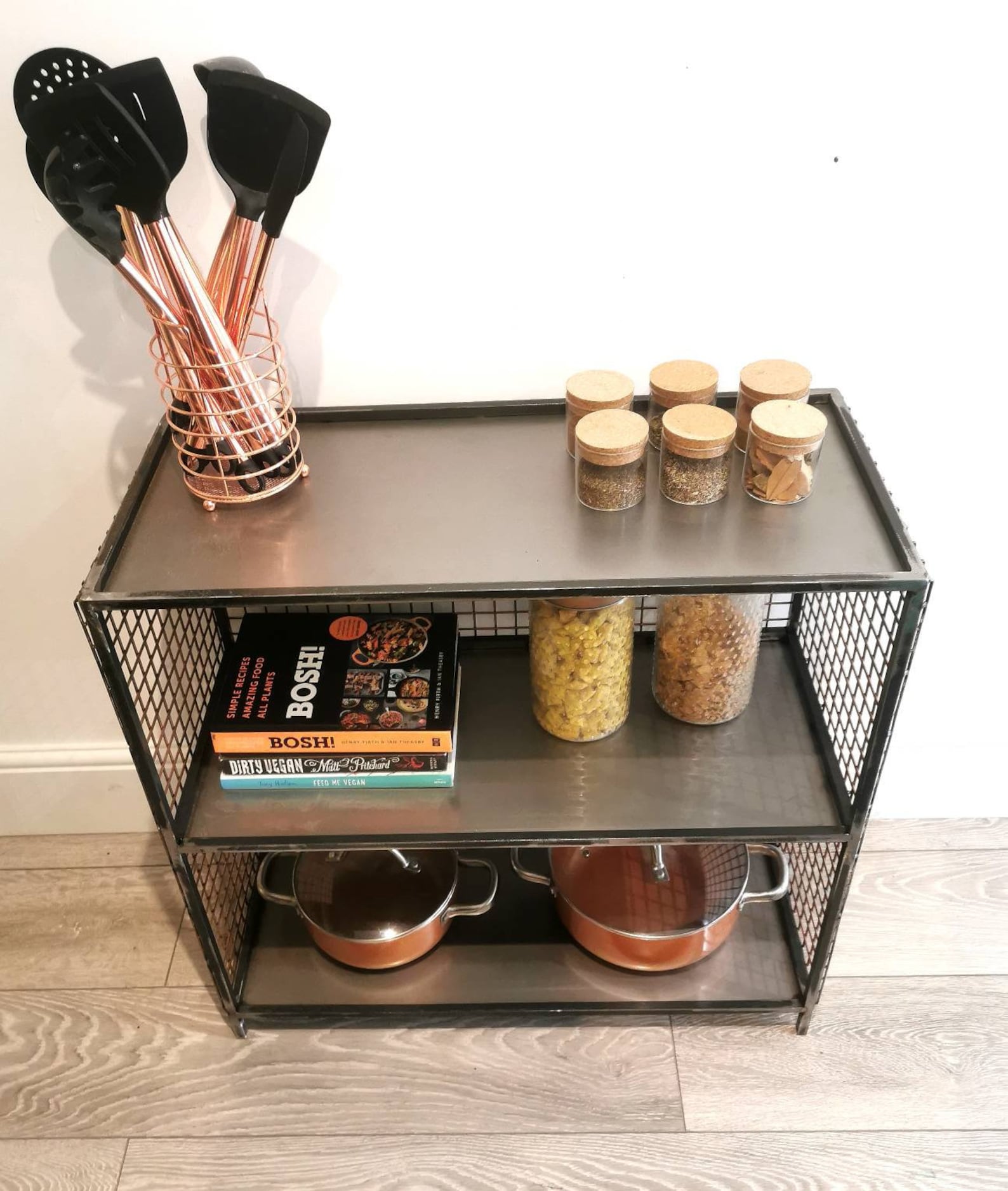 Industrial Metal & Wire Mesh Storage Unit | Floor Storage Shelf ...