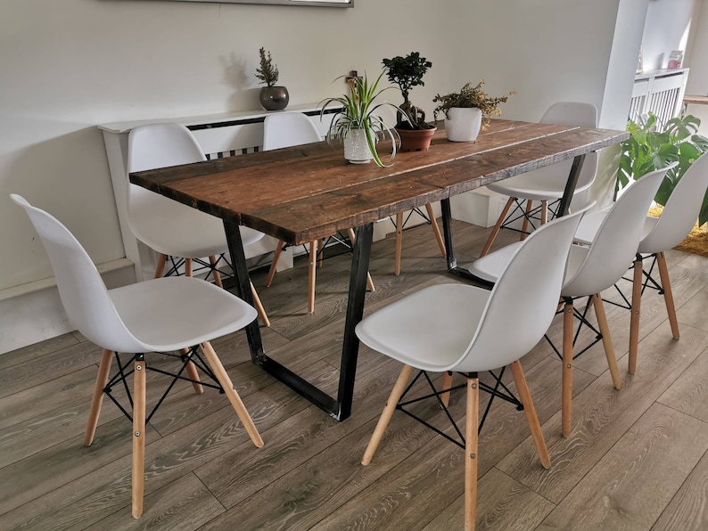 Industrial Dining Table Raw Steel Rustic Reclaimed Scaffold | Etsy