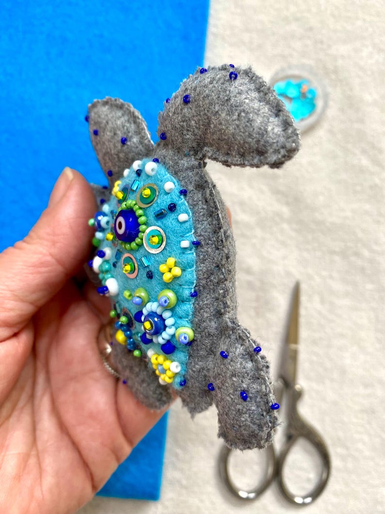 Handmade Sea Turtle Magnet. Beaded Sea Turtle Decoration. Handmade in ...