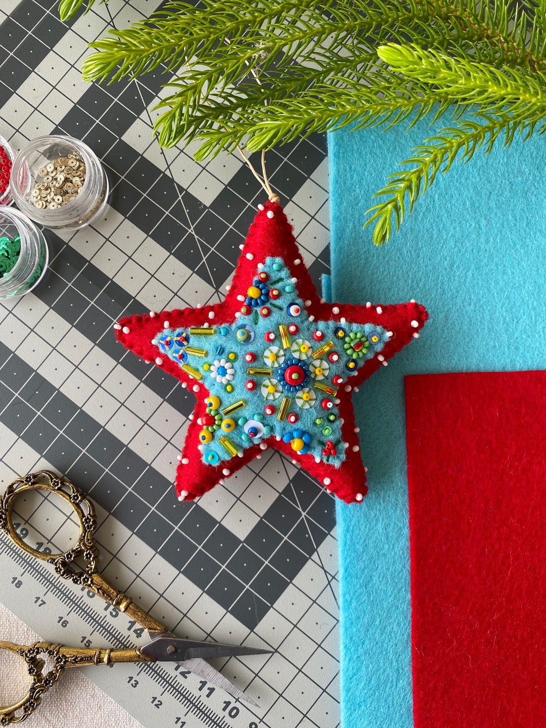 Christmas Star. Handmade Star Ornament. One of a Kind Gift. - Etsy