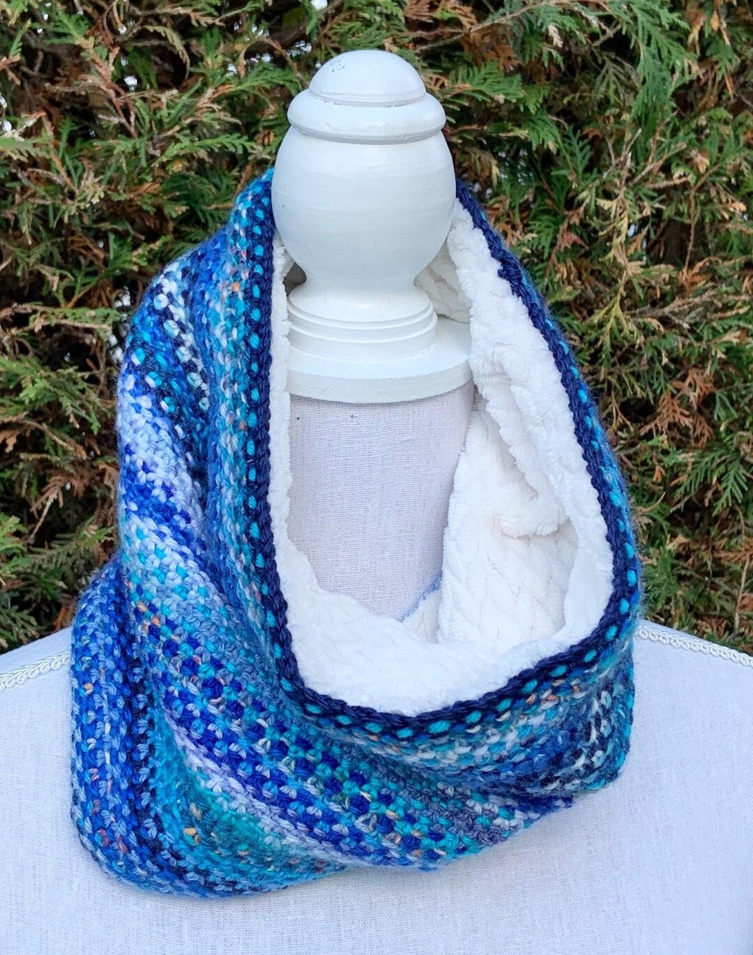 Mixed Blues Cowl X Fleece Lined Cowl X Winter Cowls - Etsy