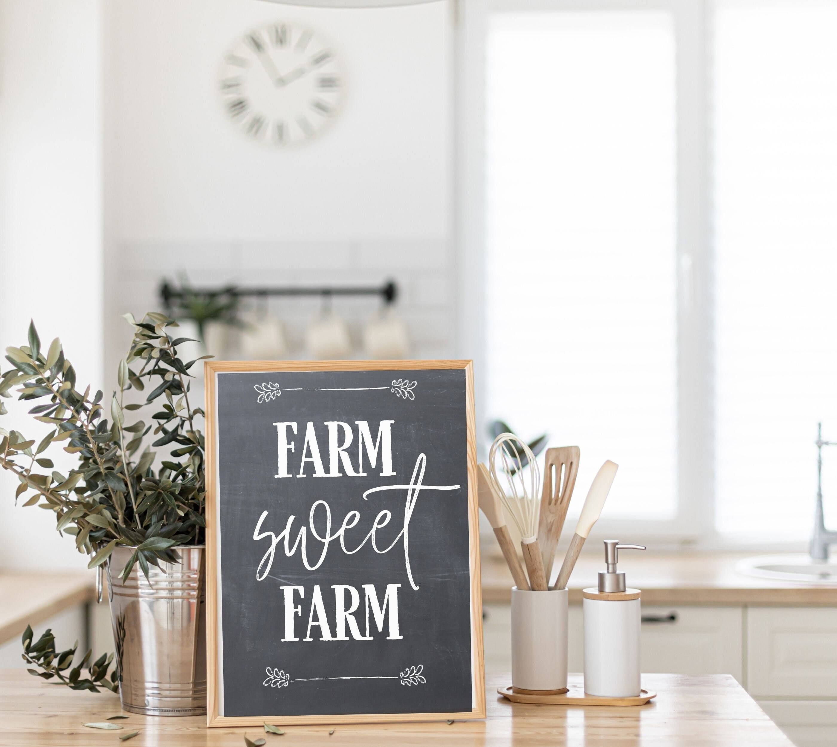 Modern Farm House Printable Sign, Farm Sweet Farm Sign, Farmhouse ...