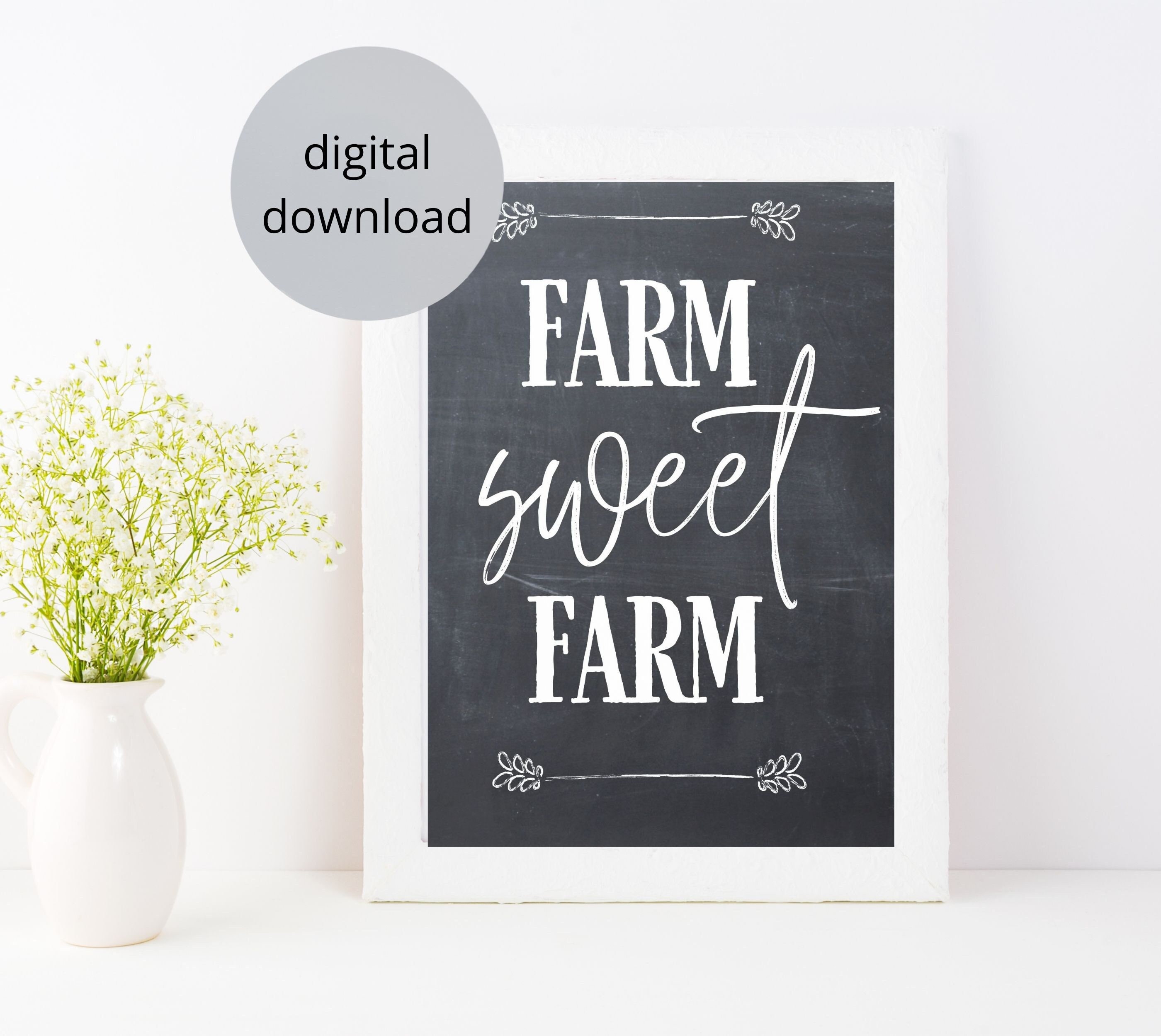Modern Farm House Printable Sign, Farm Sweet Farm Sign, Farmhouse ...