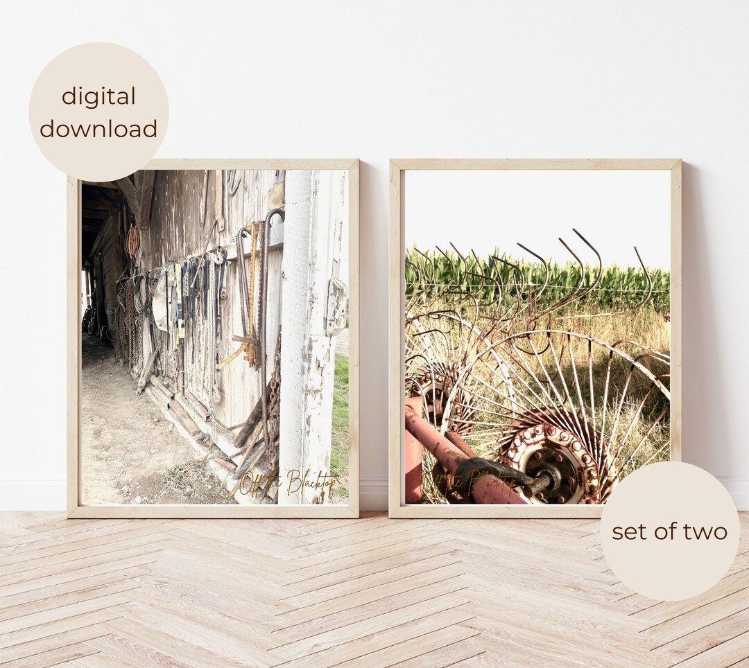 Farm Photography, Set of Photos Rustic Old Barn Farm Equipment for ...