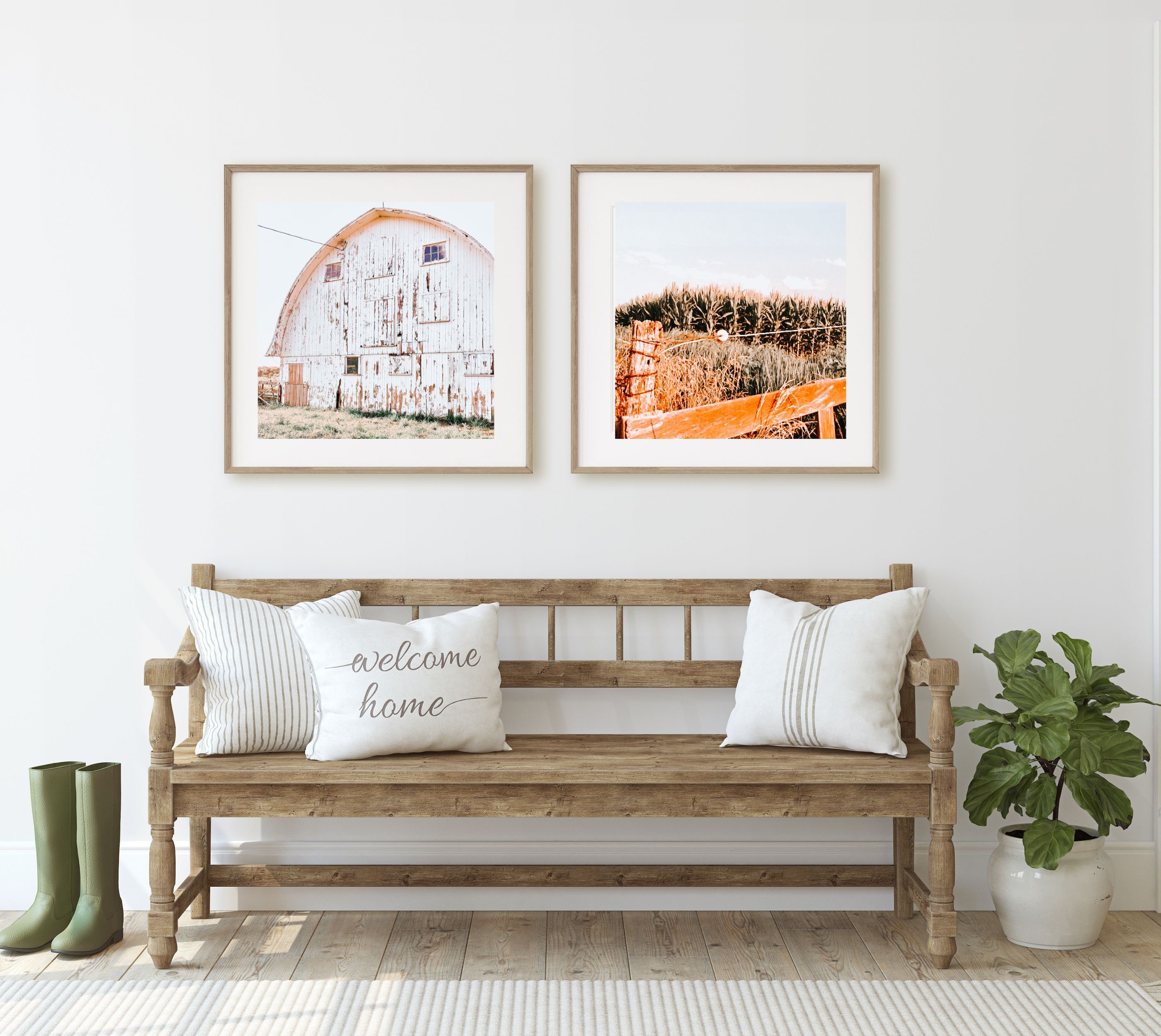Modern Farmhouse Fall Decor, Set of Fall Farm Pictures, Fall Landscape ...