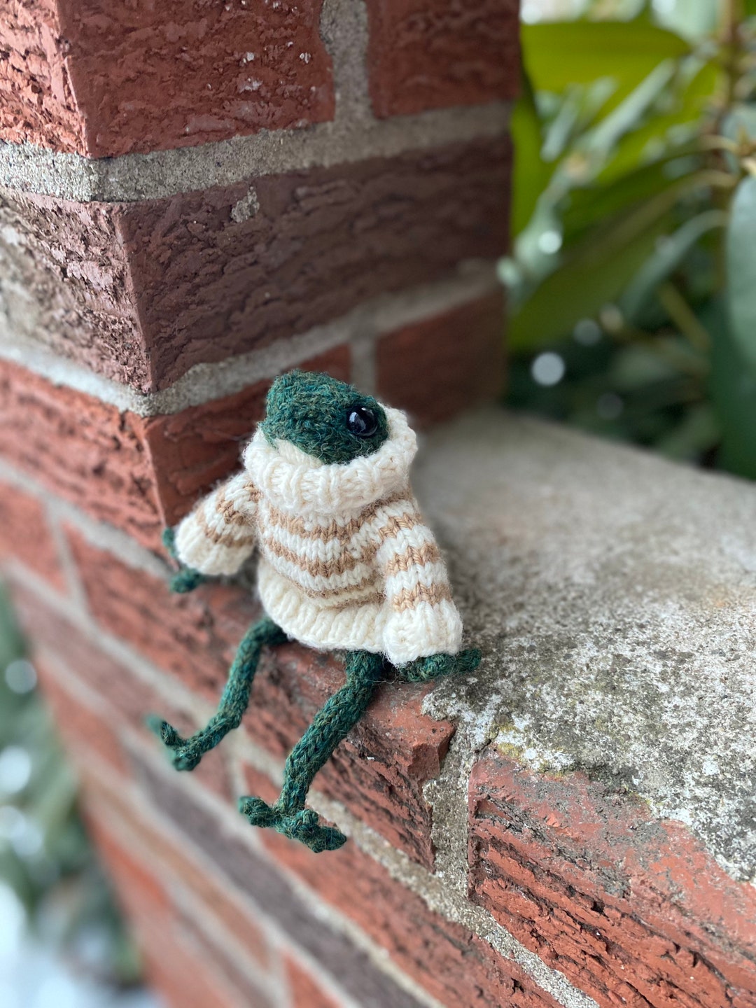 Little Knit Frog X Hand Knit Froggy Plush X Stuffed Animal X Mini ...
